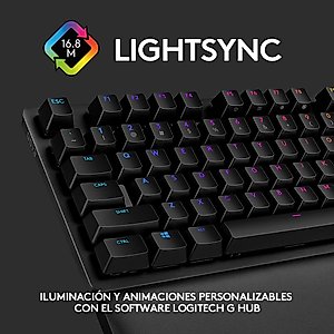 Logitech G513 Lightsync RGB Mechanical Gaming Keyboard - Cable Connectivity - USB 2.0 Type A Interface - English - Windows - Mechanical Keyswitch - Carbon (Renewed)