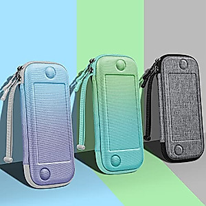 Fintie Slim Carrying Case for Nintendo Switch OLED Model 2021/Switch 2017 - [Slim Fit] Shockproof Protective Travel Storage Bag w/10 Game Cartridges for Switch Console Joy-Con, Gray