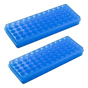 Dahszhi 2Pcs PCR Tube Rack, Double Panel Microcentrifuge Test Tube Rack Holder for 0.5ml 1.5ml 2ml Test Tube, 60-Well, Blue