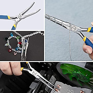 VISEMAN 6" Mini Needle Nose Pliers with Comfort Grip Handles, 2PCS Long Nose Pliers Set for Handmade Craft