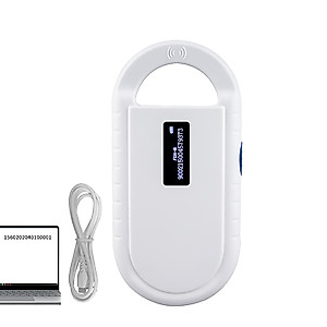 AHANIN Microchip Scanner Rechargeable Handheld Pet Scanner Microchip Reader Supports ISO11784/ISO11785,FDXB,ID64 Microchip for Dogs/Cats/Animal