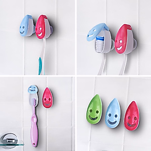 SYNCHAIN Toothbrush Holder Cover, 6pcs Toothbrush Head Cover Case Cap Suction Cup Portable Toothbrush Protector 6 Colors for Family, Kids, Travel