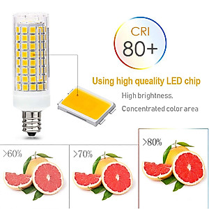 Treie 10W E12 LED Corn Light Bulb(4 Pack)E12 Dimmable 100 Watt Equivalent Bulb 1000LM 3000K Chandelier Bulbs Decorative Candle E12 Base for Home Lighting, AC110-120V (3000K)