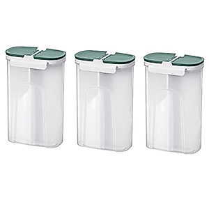 Food Storage Containers Cereal Containers Storage Pieces Clear Silicone Cereal Keeper Container Large Cereal Food Storage Containers With Lids Cookie Jar (Color : Green 3pcs)