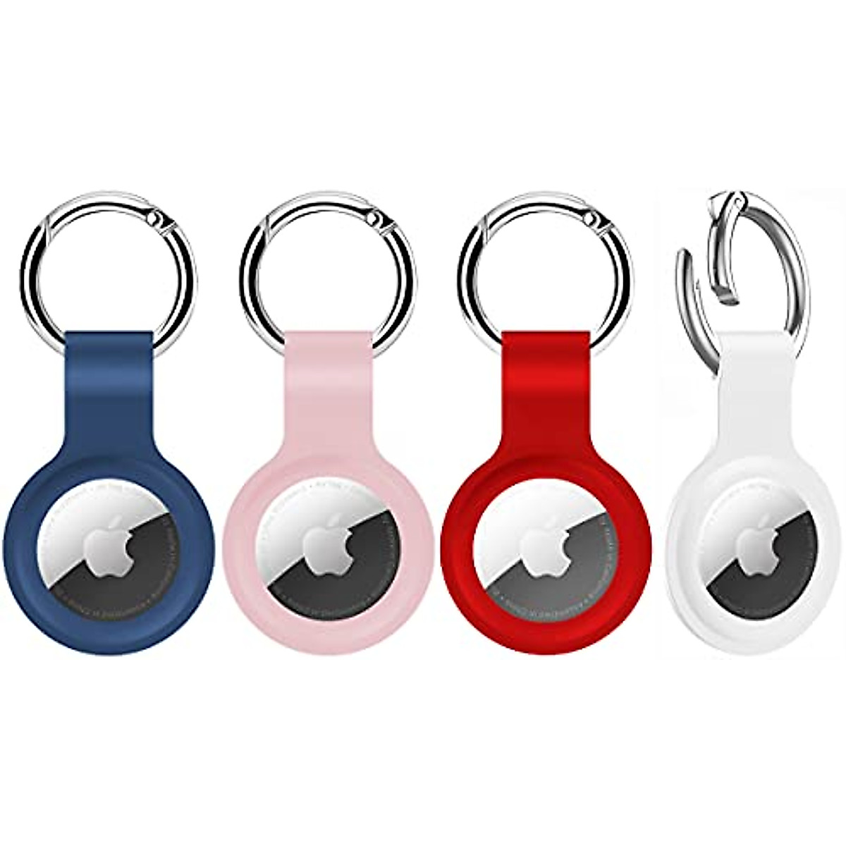 Apple AirTag Silicone Case, Protective Cover with Keychain Hook, Safety and Anti-Lost, Key Tracker Shockproof Protector Skin Cover