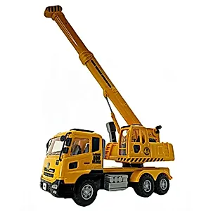 Big Daddy Trucks-Large Sized Friction Powered King Crane which extends to 1 ft Personal Accessories and Toys can be Used on This Truck