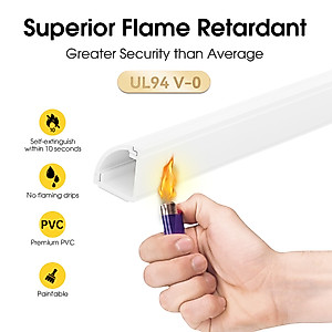 Delamu Corner Cable Concealer, Large Corner Cord Hider Wall Cable Hider, Paintable Wire Covers for Cords, Corner Cord Covers for Wires on Wall, Floor, Baseboard, Ceiling, 0.9in W 0.9in H 94.2in L