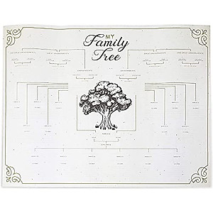 Okuna Outpost Blank Genealogy Chart, My Family Tree (17 x 22 Inches, 15 Pack)