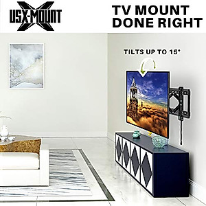 USX MOUNT Advanced Tilt TV Wall Mount for Most 42-90 inch TVs, Easy to Install Extension TV Mount Extending to 7 inch, Universal Wall Mount TV Bracket Up to 24'' Studs, VESA 600 x 400mm and 120lbs