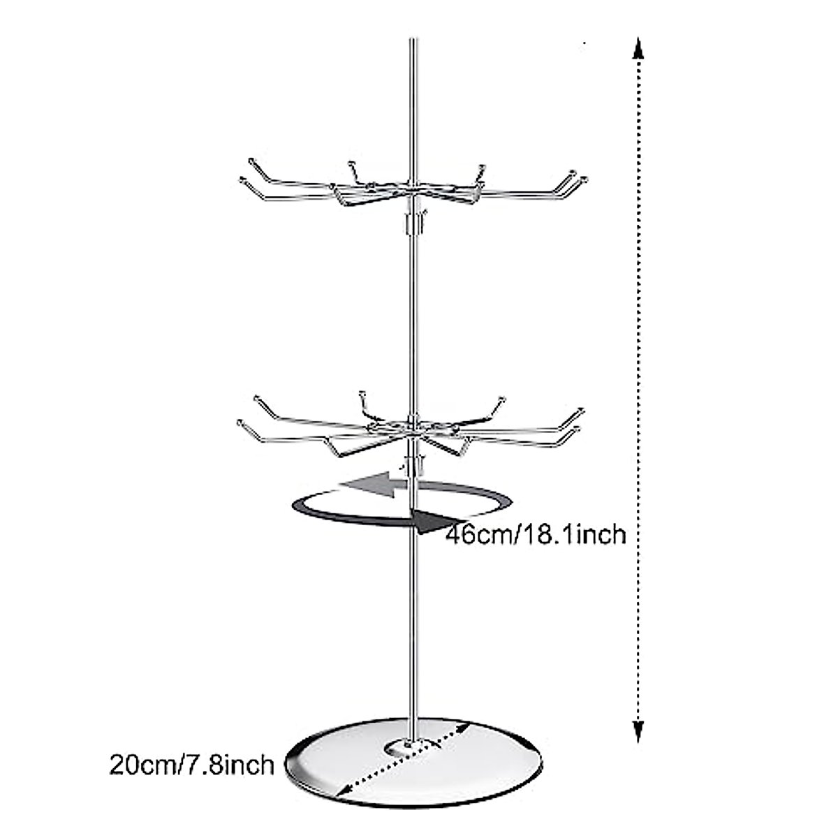APL Display - Display Stand Jewelry Display Holder Retail Display Stand, 2 Tier Rotating Display Rack for Mall,Exhibition And Retail Store