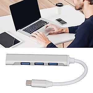 USB C Hub, 4 in 1 USB Docking Station for Printer for Keyboard for Tablet(Silver)