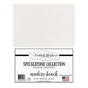 Madero Beach Speckletone 100% Recycled Cardstock Paper - 8.5 x 11 inch - PREMIUM 80 LB. COVER - 25 Sheets