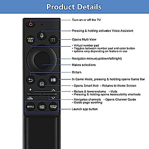 2021 Model BN59-01357A Replacement Voice Remote Control fit for Samsung Smart TVs Compatible with Samsung QLED Series Smart TV Also BN59-01357F BN59-01357P Full Function Replacement