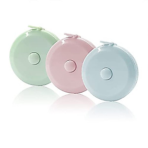 3 Pack Tape Measure Measuring Tape for Body Fabric Sewing Tailor Cloth Knitting Craft Weight Loss Measurements Retractable 60-inch 1.5 Meter, Small Push Button Dual Sided Tape Measure Body Measuring