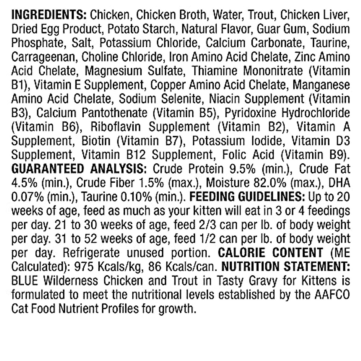 Blue Buffalo Wilderness Wild Delights High Protein Grain Free, Natural Kitten Flaked Wet Cat Food, Chicken & Trout 3 oz cans (Pack of 24)