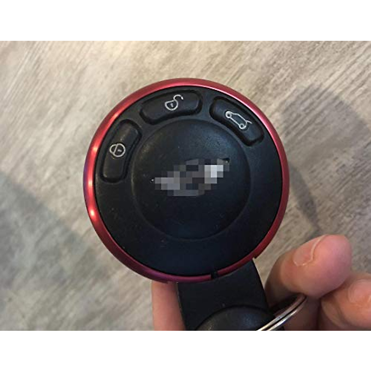 iJDMTOY Red Aluminum Smart Key Fob Surrounding Ring Decoration Compatible With 2008-2014/2015 Gen2 Mini Cooper R55 R56 R57 R58 R59 & Gen1 R60 R61