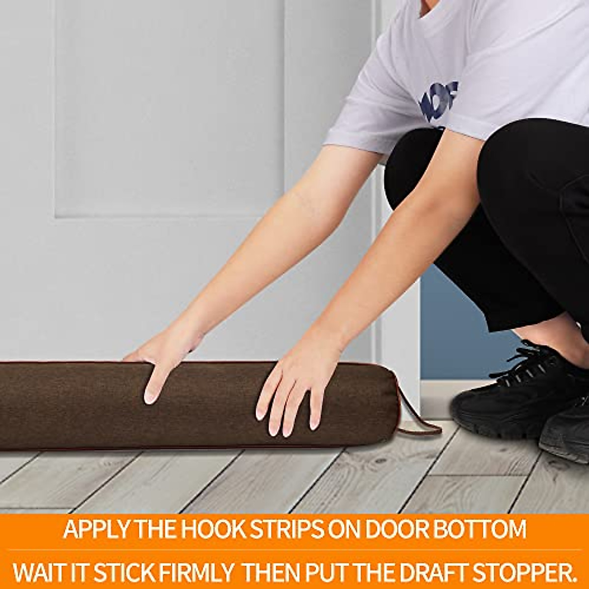 TORRAMI 30" Door Draft Stopper Under Bottom Insulation Noise Air Stopper 2.09LB,Sound Proof Draft Guard Seal for Doors and Windows - Triangle Coffee