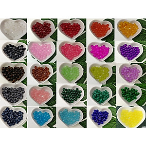 Pamir Tong 1000PCS 8mm Glass Round Beads Bulk， Imitative Jade Beads, Bracelet Loose Beads for Jewelry Making Earring, Necklaces, and DIY Crafts (8mm)