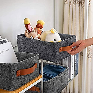 Cabilock Storage Drawers Bathroom Basket 3pcs Foldable Storage Bin Foldable Storage Cubes Felt Storage Baskets Fabric Storage Bins Collapsible Fabric Storage Storage Cube Bins Kids Toys