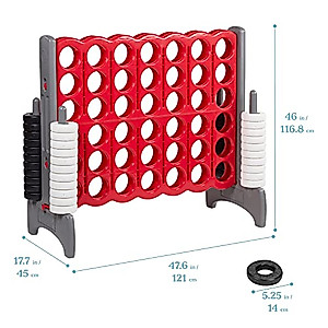 ECR4Kids Jumbo 4-To-Score, Giant Game, Red/Grey