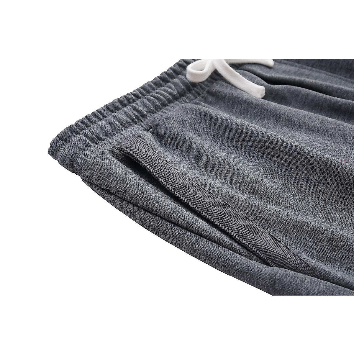 VANCOOG Men's Casual Sport Shorts, Loose Fit and Elastic Waist Workout Training Pants-Grey-XXL