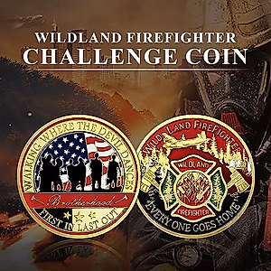 US Wildland Firefighter Souvenir Badges Emblem Gift for Wasteland Hero Fireman