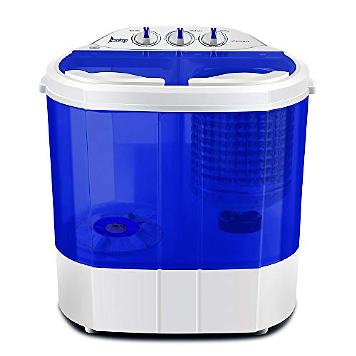 WSDJ, Portable Mini Washing Machine, 10.4lbs Capacity, Washer(6.6lbs)&Spiner(3.8lbs), Semi-automatic Blue Cover, GT36347395-10106-1953006301
