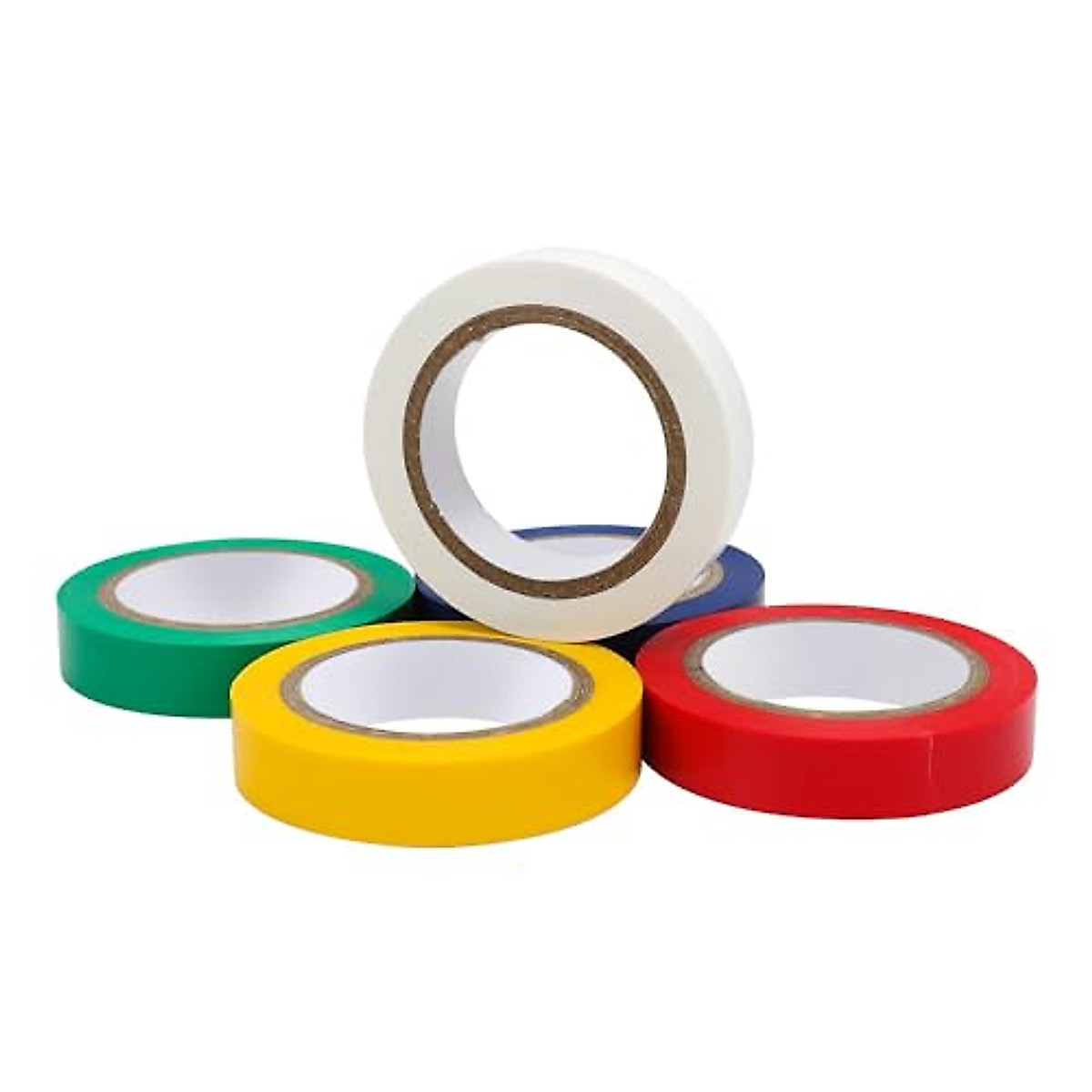 Amazon Basics Electrical Tape, 1/2-inch by 6.66 yard, Multi-Color, 10-Pack, Great for General Home&DIY, Automotive, Electrical, Labeling and Craft Project