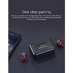 MIFA True Wireless Earbuds, X11 in-Ear Bluetooth 5.0 Headset, IPX7 Waterproof Sport Headphones Earphones APTX, 100 Hrs Playtime, CVC8.0 Mic for Phone Call, Red & Black