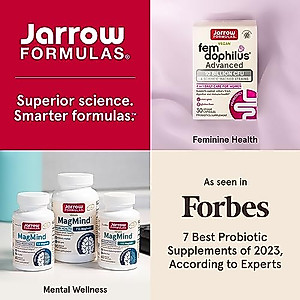 Jarrow Formulas Fem-Dophilus Probiotics 1 Billion CFU With 2 Clinically Effective Strains, Dietary Supplement for Vaginal Health and Urinary Tract Health, 30 Veggie Capsules, 30 Day Supply