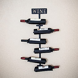 DLOETT 6 Bottles of Wine Bottle Rack Bracket Iron Wall-Mounted Wine Rack Bracket bar Storage
