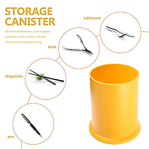 DOITOOL Ceramic Dishes Plastic Kitchen Utensil Holder Utensil Crock Cutlery Holder Spoon Spatula Holder Utensil Caddy Organizer for Kitchen Countertop Yellow Spoons Silverware