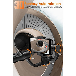 Gimbal Stabilizer for Smartphone, 3-Axis Phone Gimbal for Android and iPhone 15,14,13,12 PRO, Stabilizer for Video Recording with Face/Object Tracking, 600 °Auto Rotation - hohem iSteady Mobile Plus