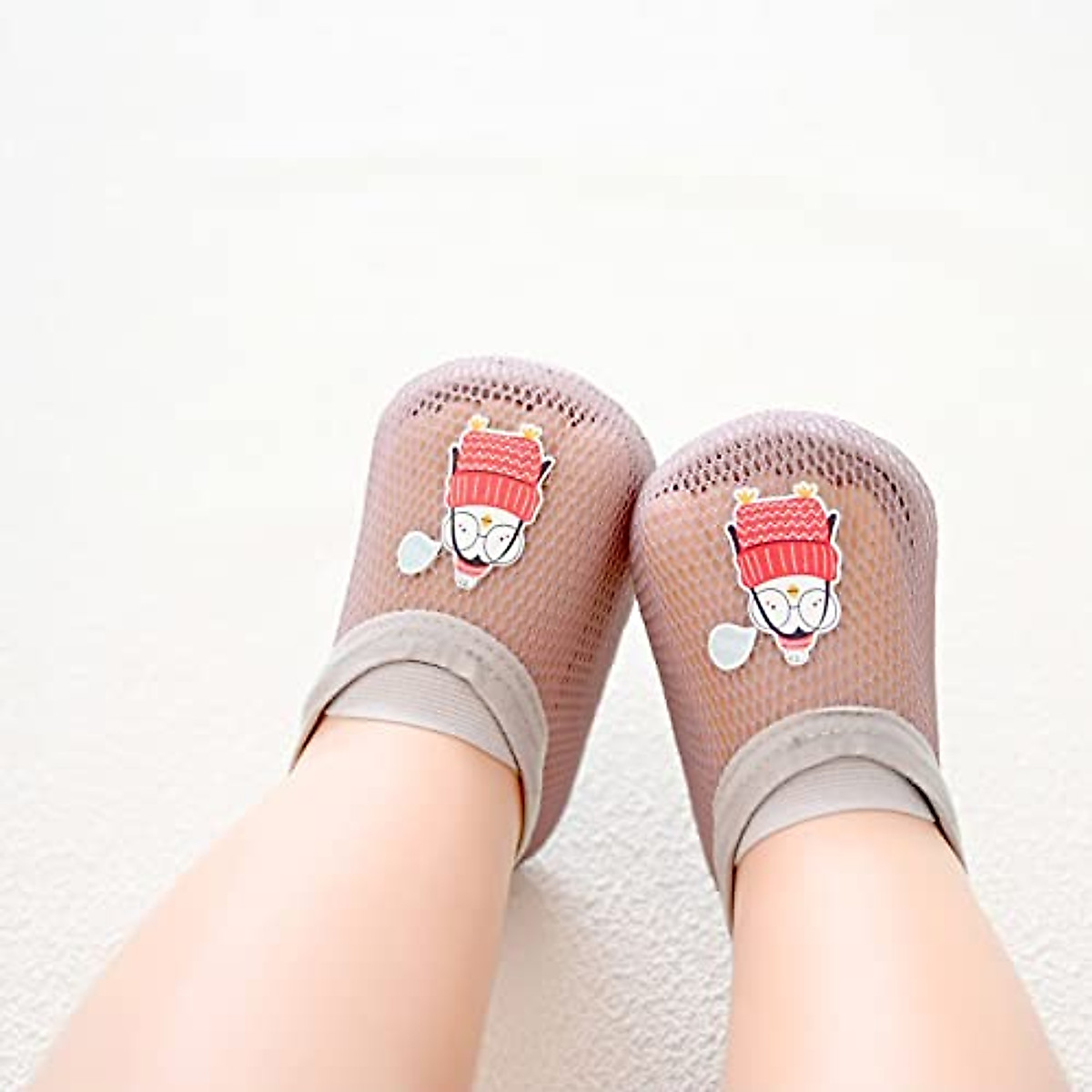 Lykmera Animal Kids Boys Girls Socks Barefoot Shoes Socks Non Slip Floor Cartoon Pattern Mesh Infant Shoes Toddler Girl Shoes 6 (Khaki, 2-3 Years)