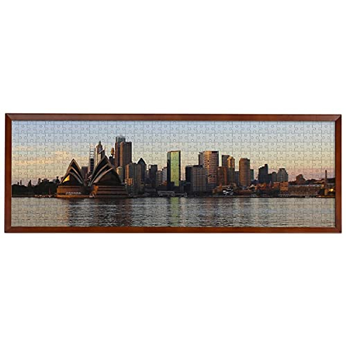 Displays2go 40" x 13.5" Extra-Wide Format Picture Frame, Wood Molding - Dark Brown Finish (PNFA40135W)