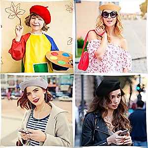 SATINIOR 10 Piece Artificial Wool Beret for Woman, Artist Hat, French Style Beret Polyester Beret Hat Set Multicolored