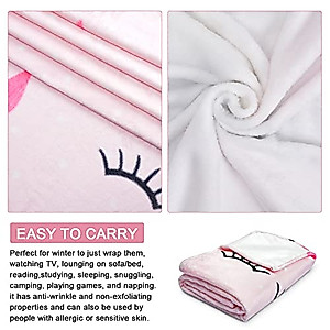 Ivarunner Eyelash Blanket Pink Heart and Girls Lash Throw Blanket, Sublimation Blanket Pink Lashes for Lash Bed Couch Sofa Home Decor, Best Friend Blankets for Girls or Women Birthday Gifts 60"x 50"