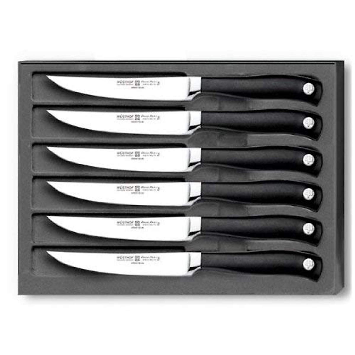 Wusthof Grand Prix II 6 Piece Steak Set, One size, Black