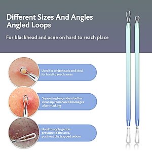 Pimple Popper Tool Kit, MENOLY 10Pcs Blackhead Remover Extractor Tools, Acne Kit for Blackhead,Blemish,Zit Removing, Whitehead Popping and Comedone Extractor Tool with Leather Bag
