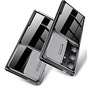 Humixx for Samsung Galaxy S24 Ultra Case with Camera Cover,[Military Drop Protection][Never Yellow Design] Silky Touch with Hard PC Back & Non-Slip Soft TPU Edge for Galaxy S24 Ultra Case, Clear