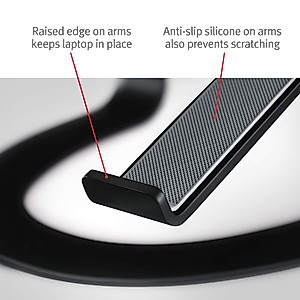Twelve South Curve for MacBooks and Laptops | Ergonomic desktop cooling stand for home or office (matte black)