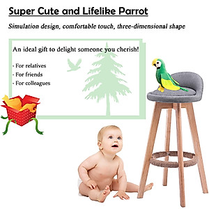 zhidiloveyou Parrot Stuffed Animal Plush Bird Stuffed Toy for Girls Boys (10.6 inch, Green)