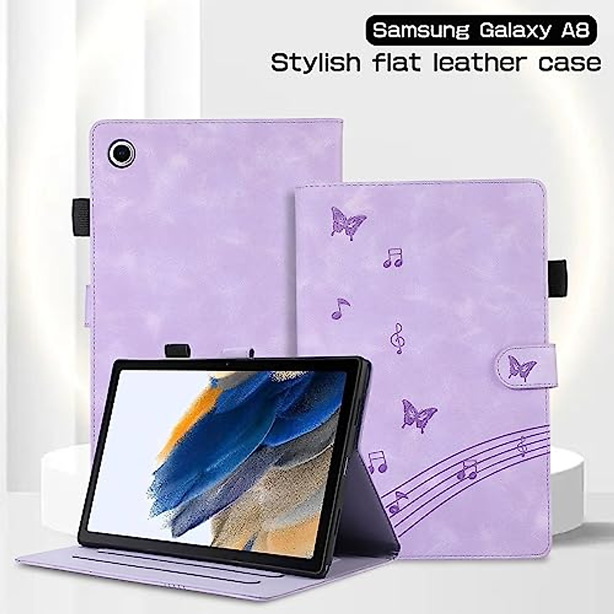 Tablet PC Case Compatible with Samsung Galaxy Tab A8 Case 10.5" X200 / X205 (2021) Premium PU Leather Folio Smart Protective Cover, Multi-Viewing Angles and Auto Wake & Sleep Compatible with Galaxy Ta