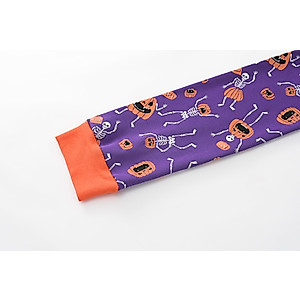 CYCHELRY Black Pumpkin Pajamas for Girls Size 7 Snug Fit Cotton PJS Kids Sleepwear Cute Children Jammies Set