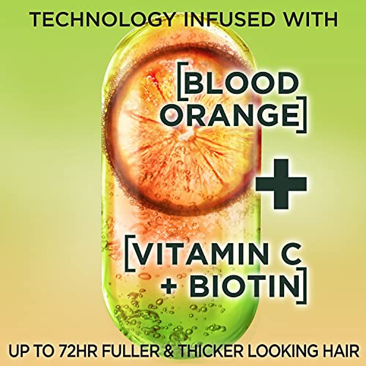 Garnier Fructis Grow Strong Thickening Shampoo for Thin, Fine Hair, Paraben-Free, Silicone-Free and Vegan Hair Care, 33.8 Fl Oz