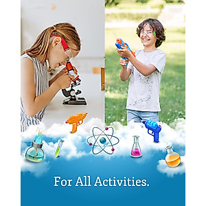 Aqulius 24 Pack of Kids Safety Glasses ANSI Z87+ (24 Protective Goggles in 6 Colors) Crystal Clear Eye Protection - Specially Designed to Fit Children, Perfect for Nerf Parties