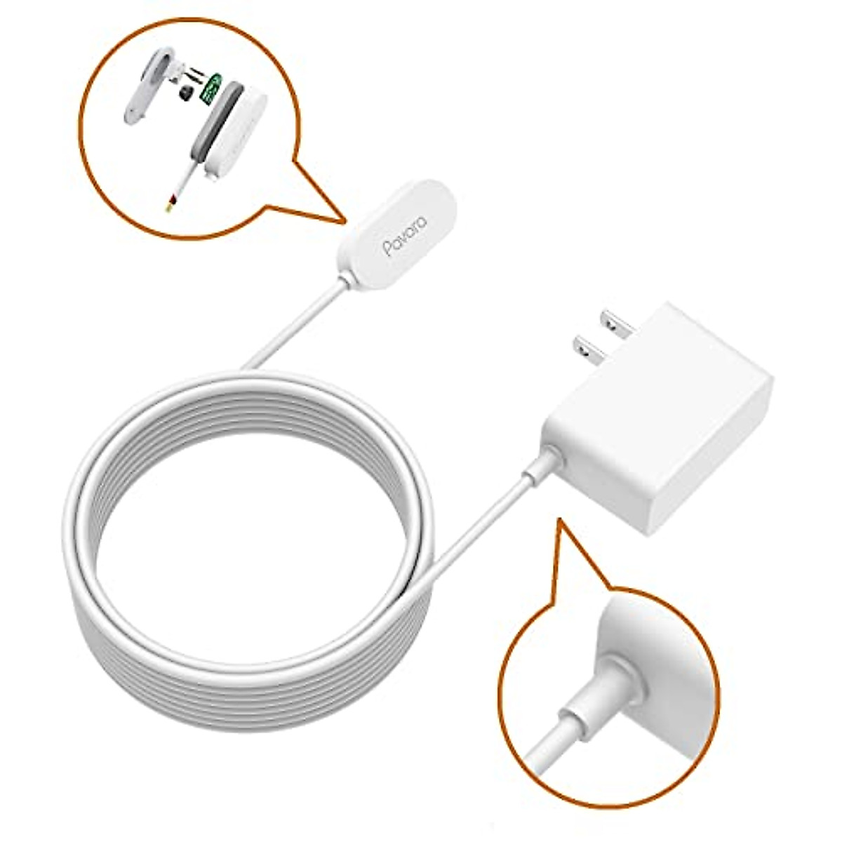 Arlo Ultra/Ultra 2/Arlo Pro 3/Pro 4/Arlo Go 2 Power Cable with Adapter, 15ft/4.6M Magnetic Charging Cable Weatherproof Indoor Cable Compatible Arlo Ultra/Arlo Ultra 2 and Arlo Pro 3/Pro 4 (2)