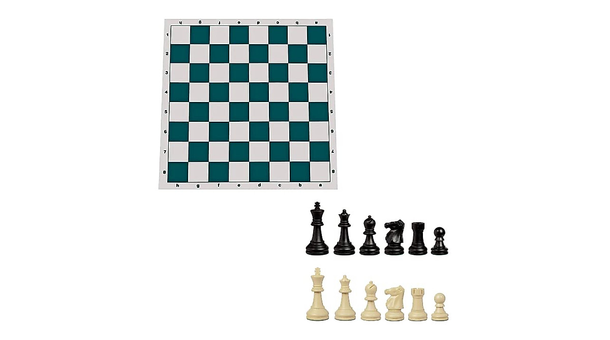 Tournament Roll Up Chess Board & Bobby Fischer Chess Pieces | WE Games