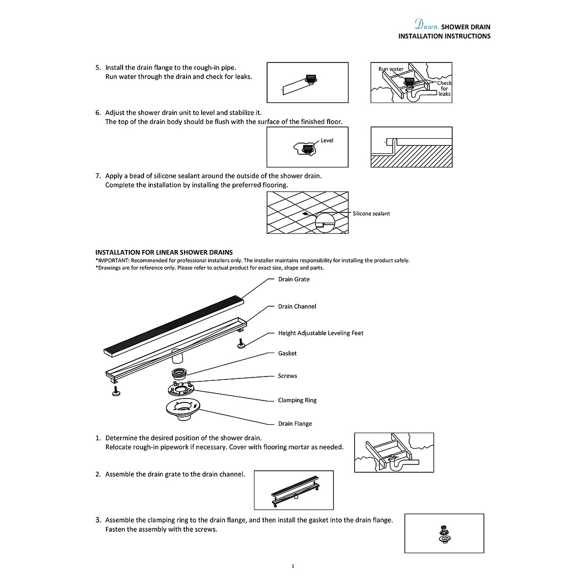 Dawn LTS320304 Thames River Series Linear Shower Drain, 32-Inch