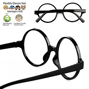 Moncinday Novelty Cosplay Tie Wizard Glasses No Lenses for Wizard Themed Birthday Party Costume Accessories Necktie Halloween Party